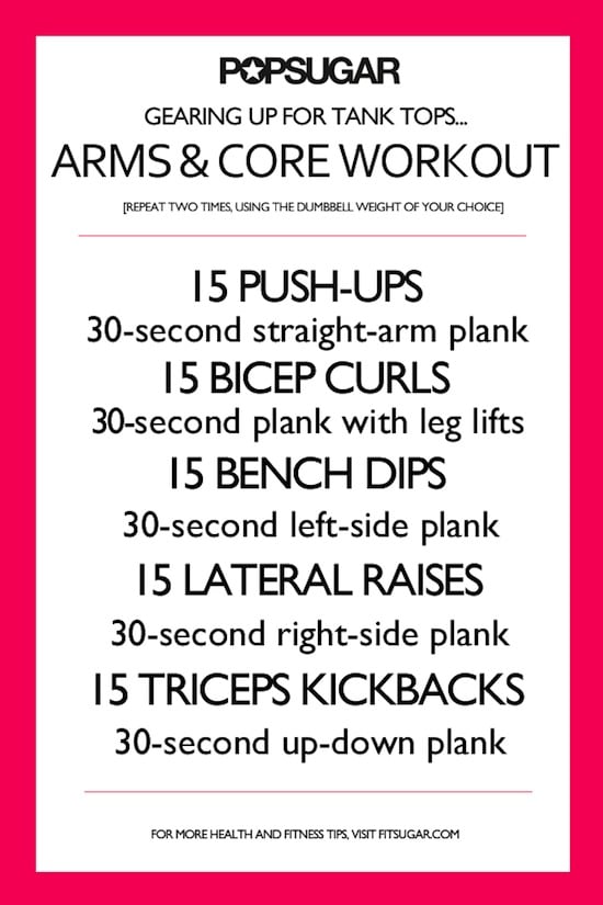 Arms And Core Workout Workout Posters Popsugar Fitness Photo 2