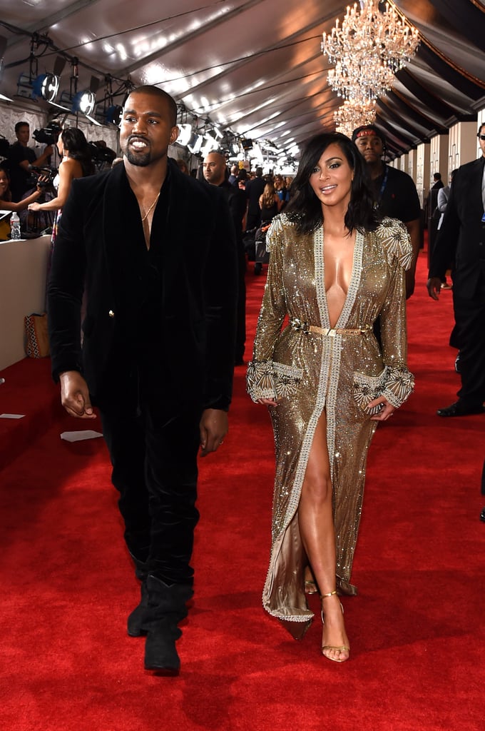 Kim Kardashian and Kanye West at the Grammys 2015 | POPSUGAR Celebrity