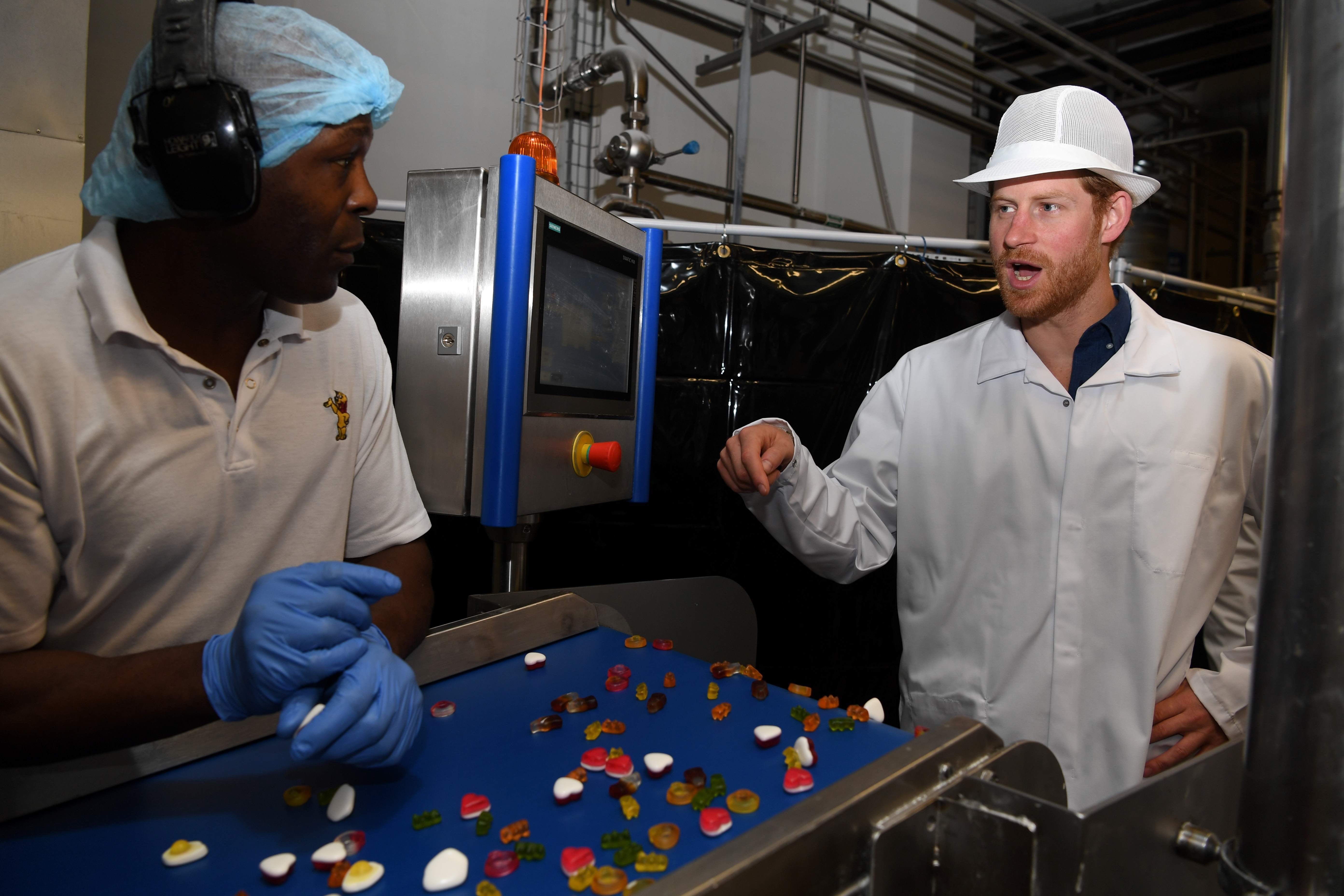 Prince Harry Visiting the Haribo Factory in Castleford 2017 | PS Food