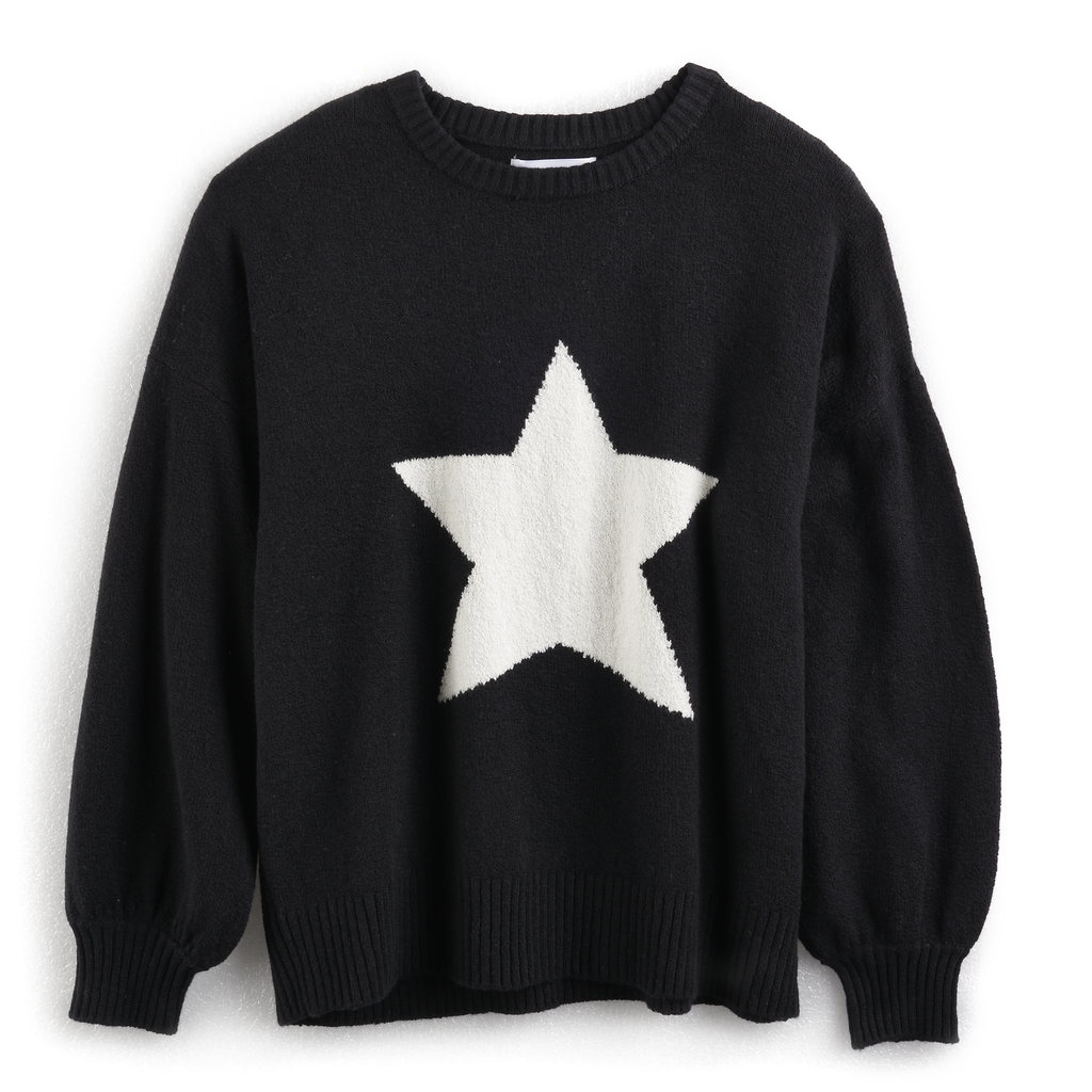 POPSUGAR at Kohl's Star Print Balloon-Sleeve Sweater | Best Sweaters ...