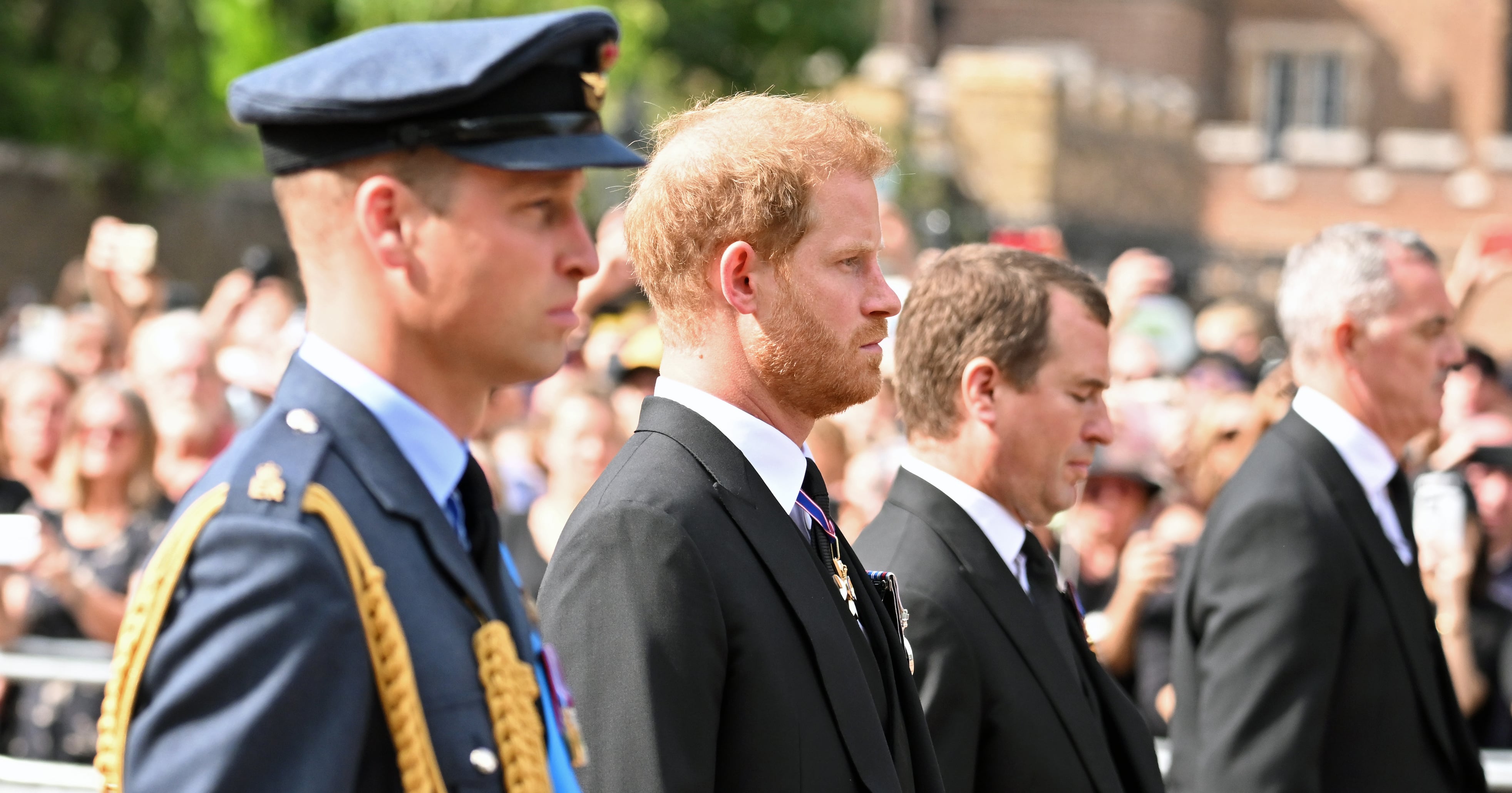 Prince Harry, William at Queen Elizabeth Coffin Procession | POPSUGAR ...