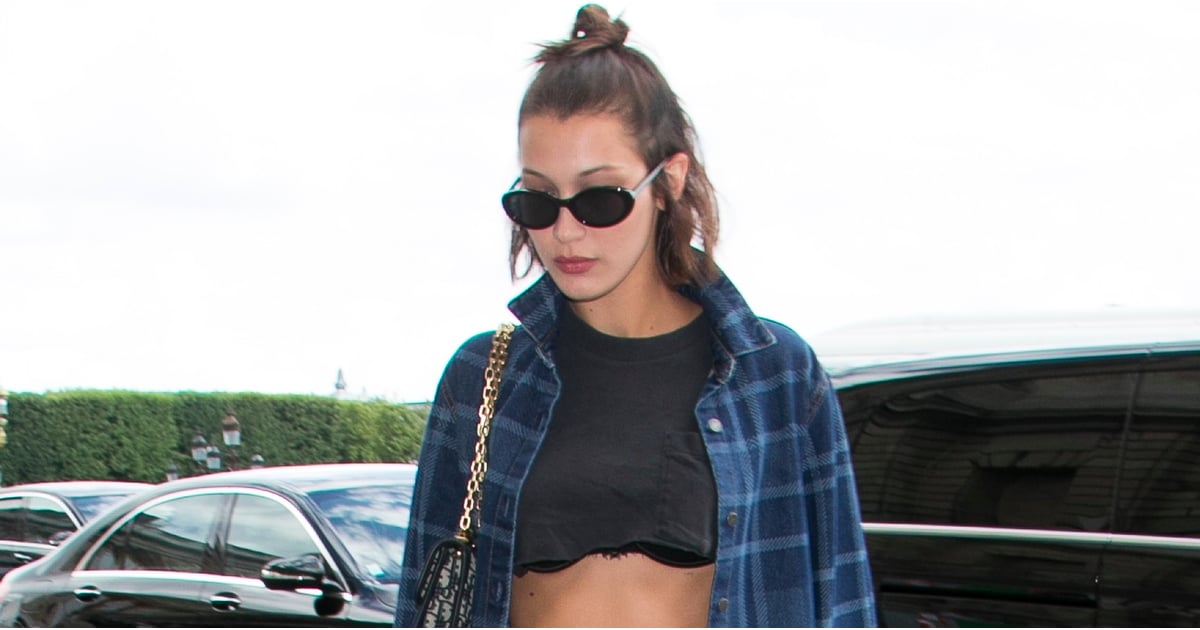 Bella Hadid Crop Top in Paris | POPSUGAR Fashion