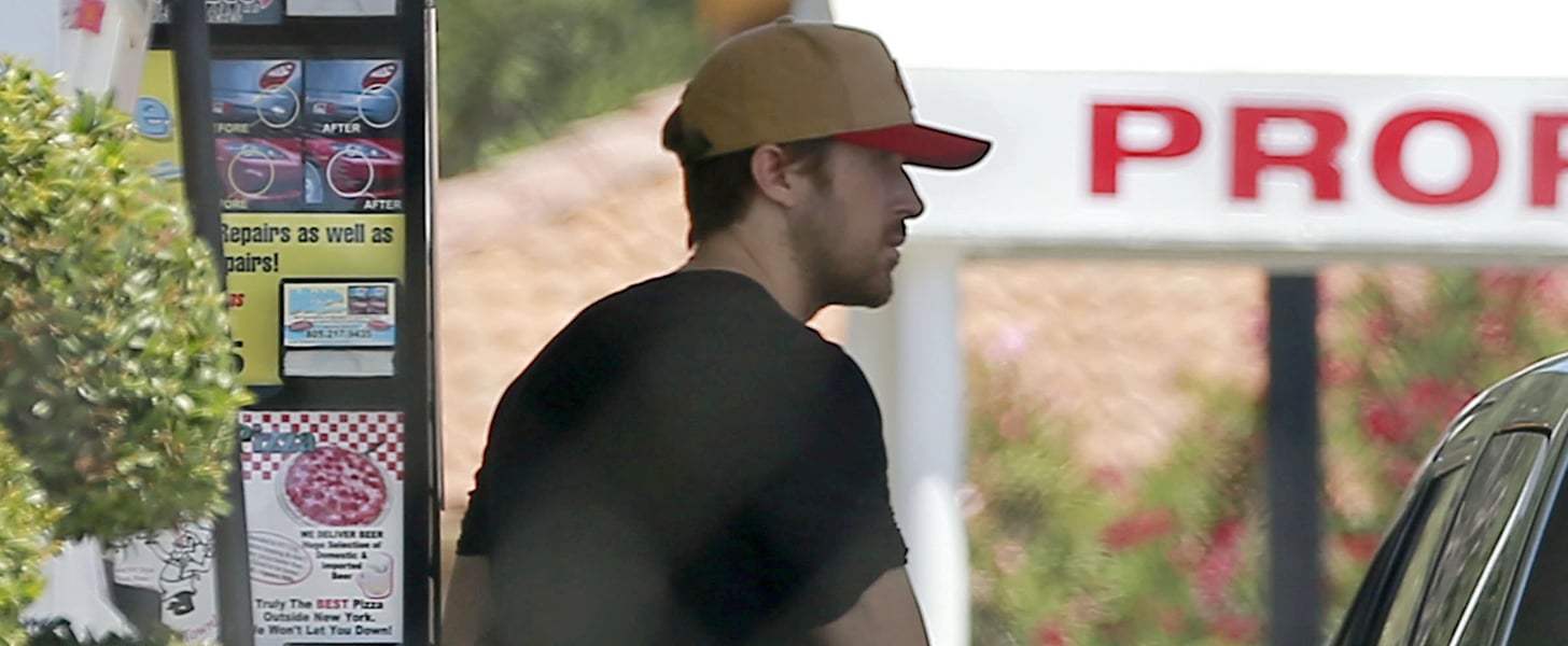 Ryan Gosling Getting Gas in LA | POPSUGAR Celebrity