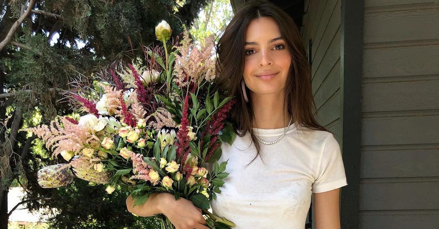 Emily Ratajkowski's Red and White Striped Jeans | POPSUGAR Fashion