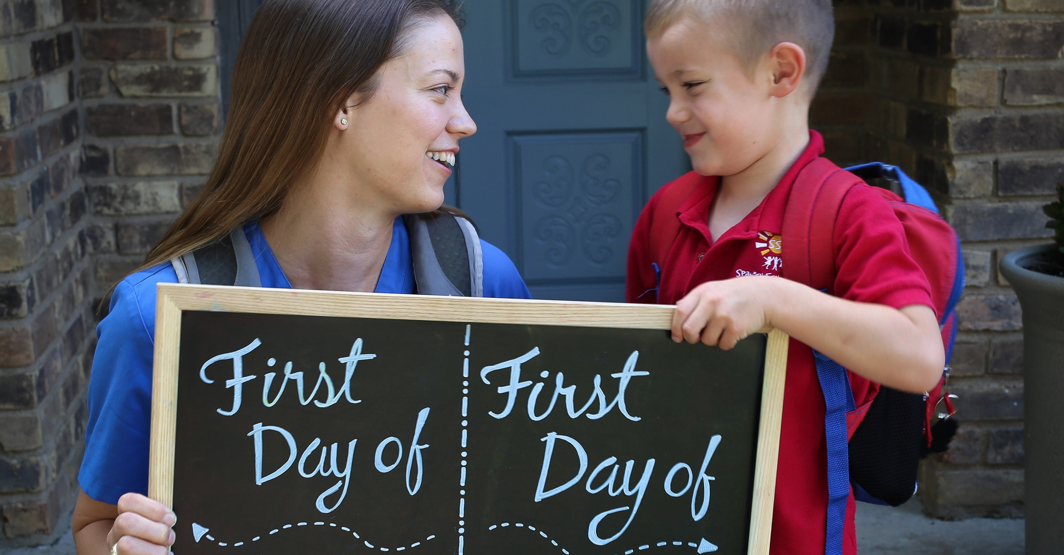 Mom and Son's First-Day-of-School Photo | POPSUGAR Family