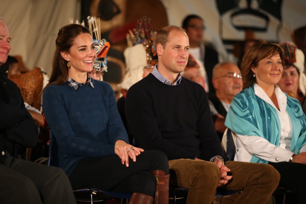 She Removed Her Coat Inside To Reveal A Collared Button Up And Kate Middleton Canada Tour