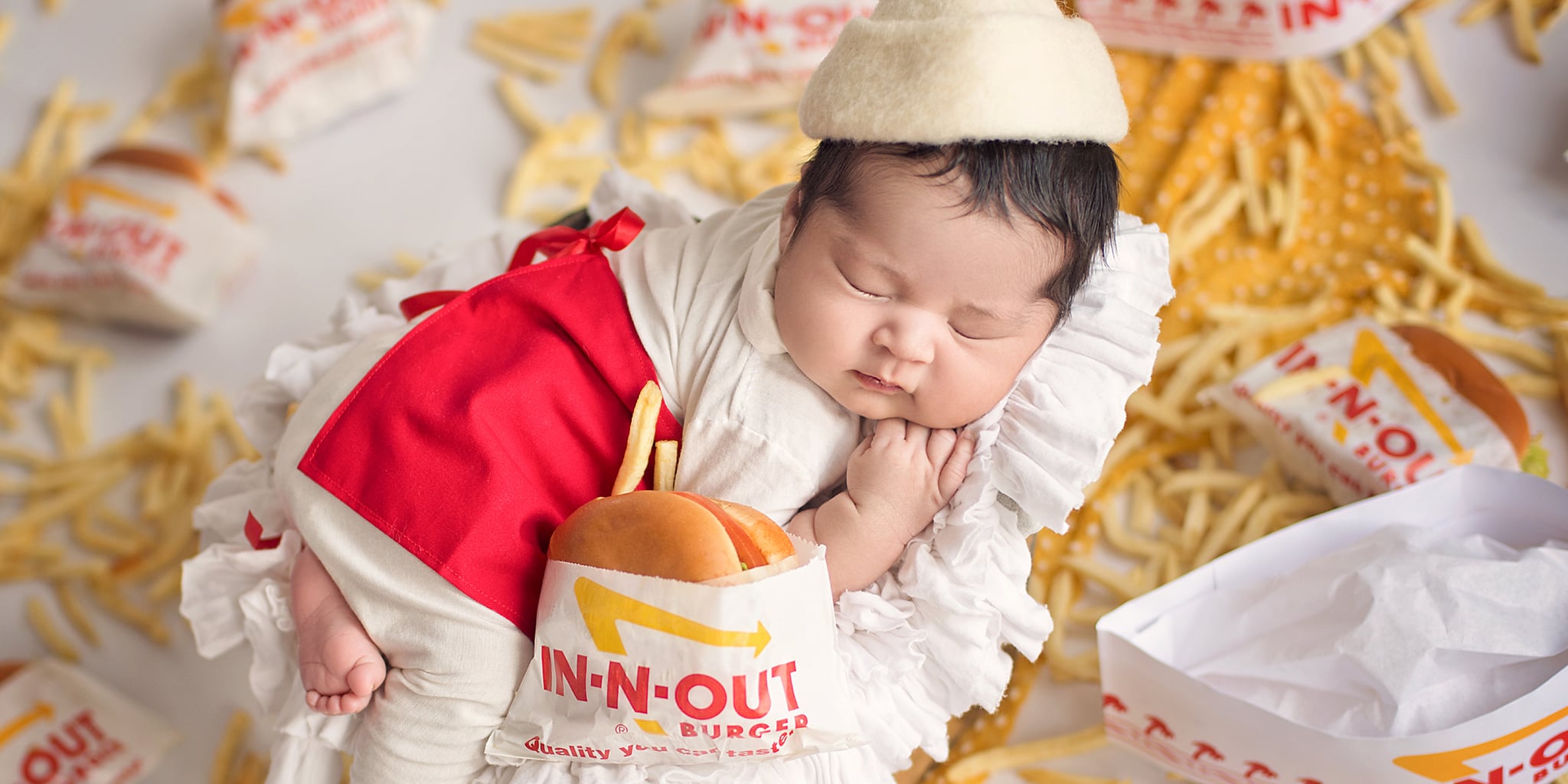 Newborn Photo Shoot With In-N-Out Burgers and Fries | POPSUGAR Family