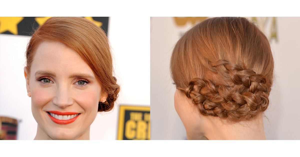 Jessica Chastain Braided Updo at Critics' Choice Awards 2014 | POPSUGAR ...