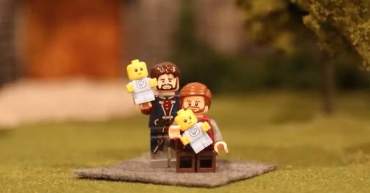 Same Sex Couple S Lego Pregnancy Announcement Video POPSUGAR Moms