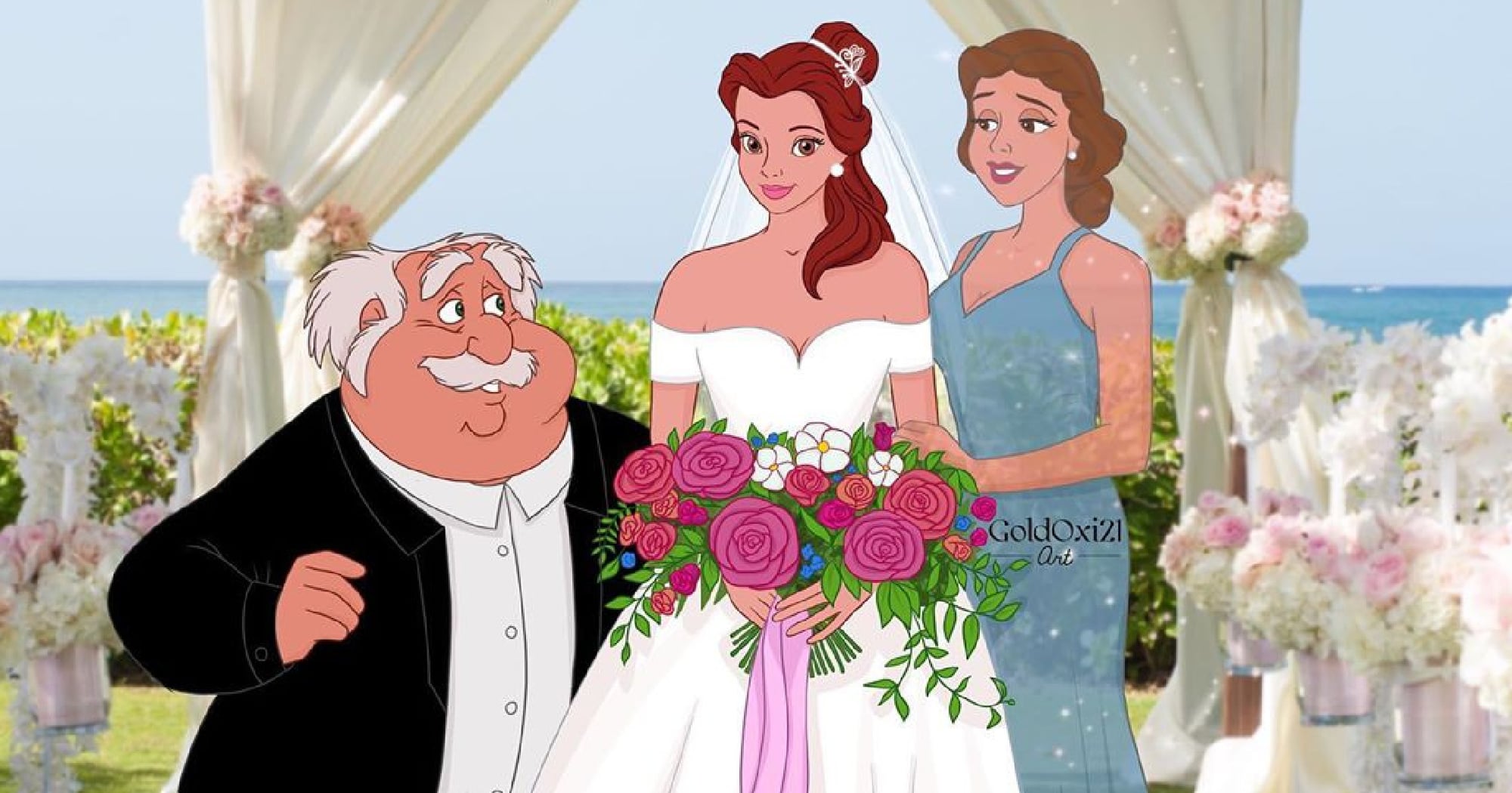 Artist Transforms Disney Princesses Into Brides With Parents | PS Family