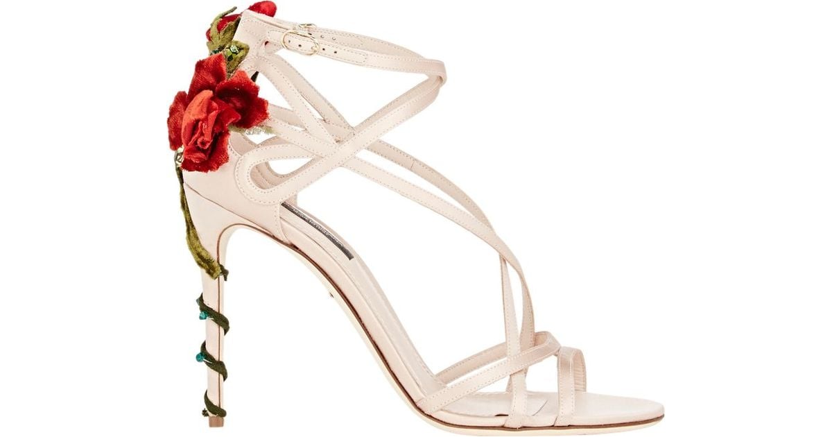 Dolce And Gabbana Rose Embellished Strappy Sandals 1 395 Fall Shoe