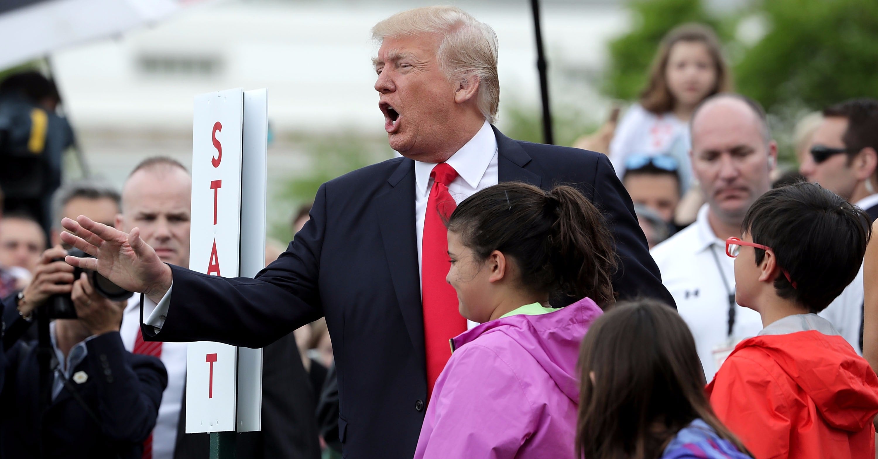 Donald Trump Signs and Throws Kid's Autographed Hat | PS News