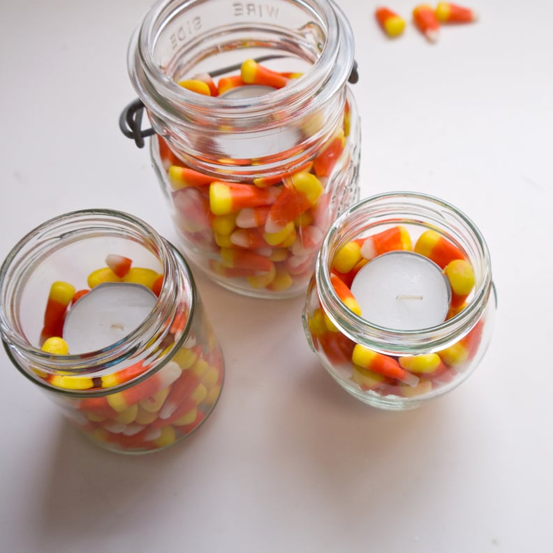 DIY Candy Corn Candleholders | PS Smart Living