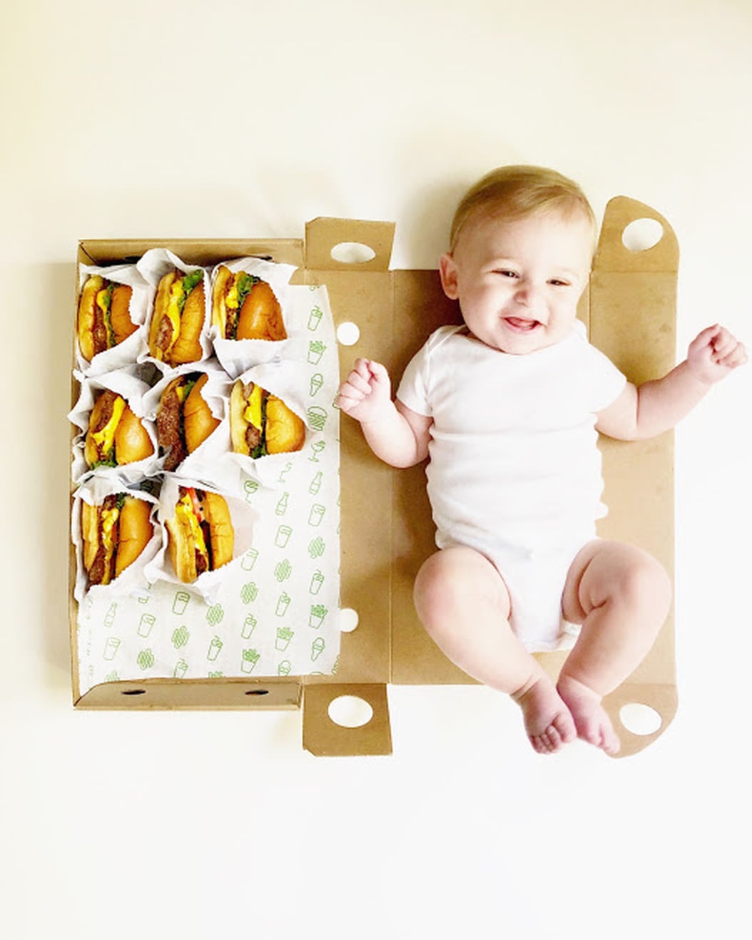 Baby in Atlanta Does Burger Monthly Milestone Photos | PS Family