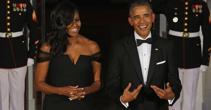 Michelle Obama's Black Dress at State Dinner | POPSUGAR Fashion