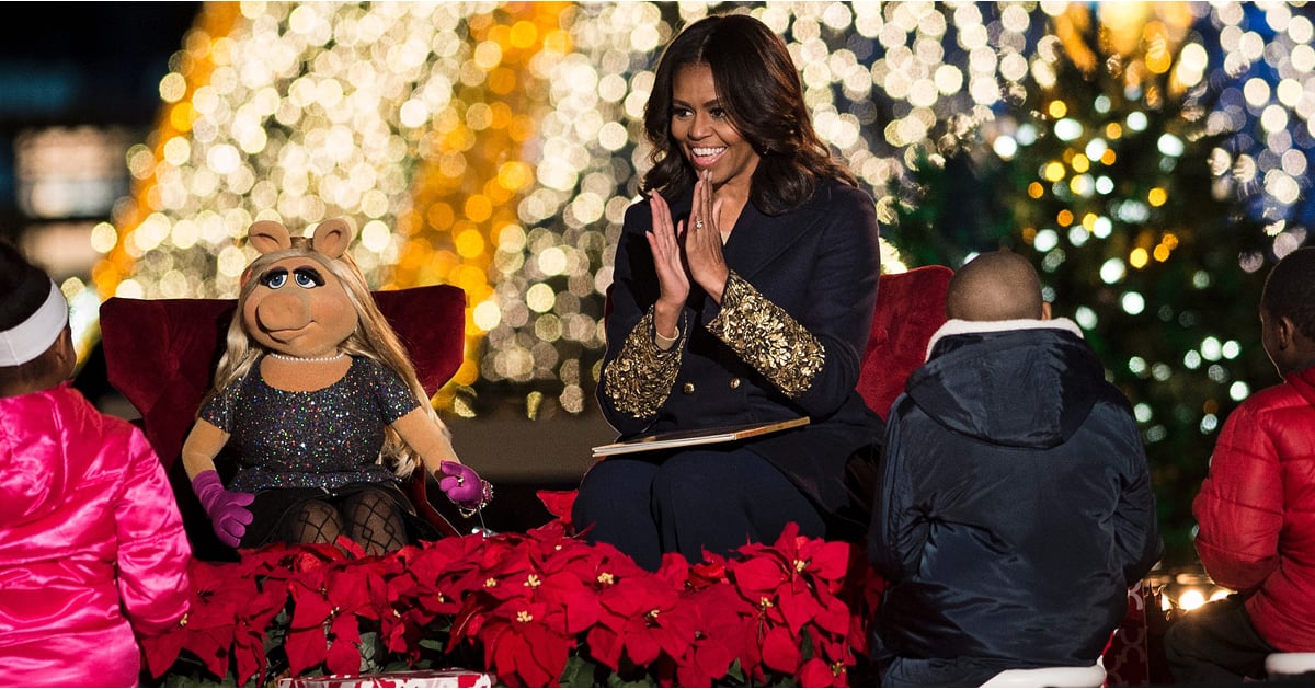 Michelle Obama's Gold Sleeve Coat at Christmas Tree Lighting | POPSUGAR ...