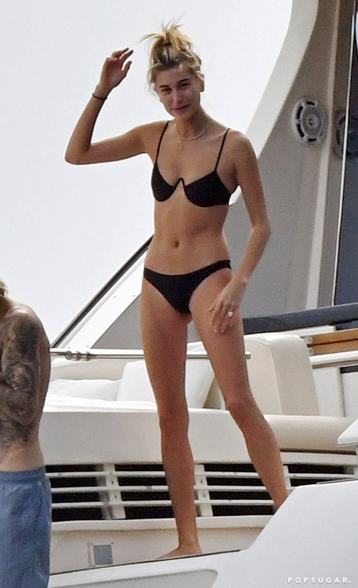 Hailey Baldwin Black Bikini With Justin Bieber In Italy 2018 Popsugar