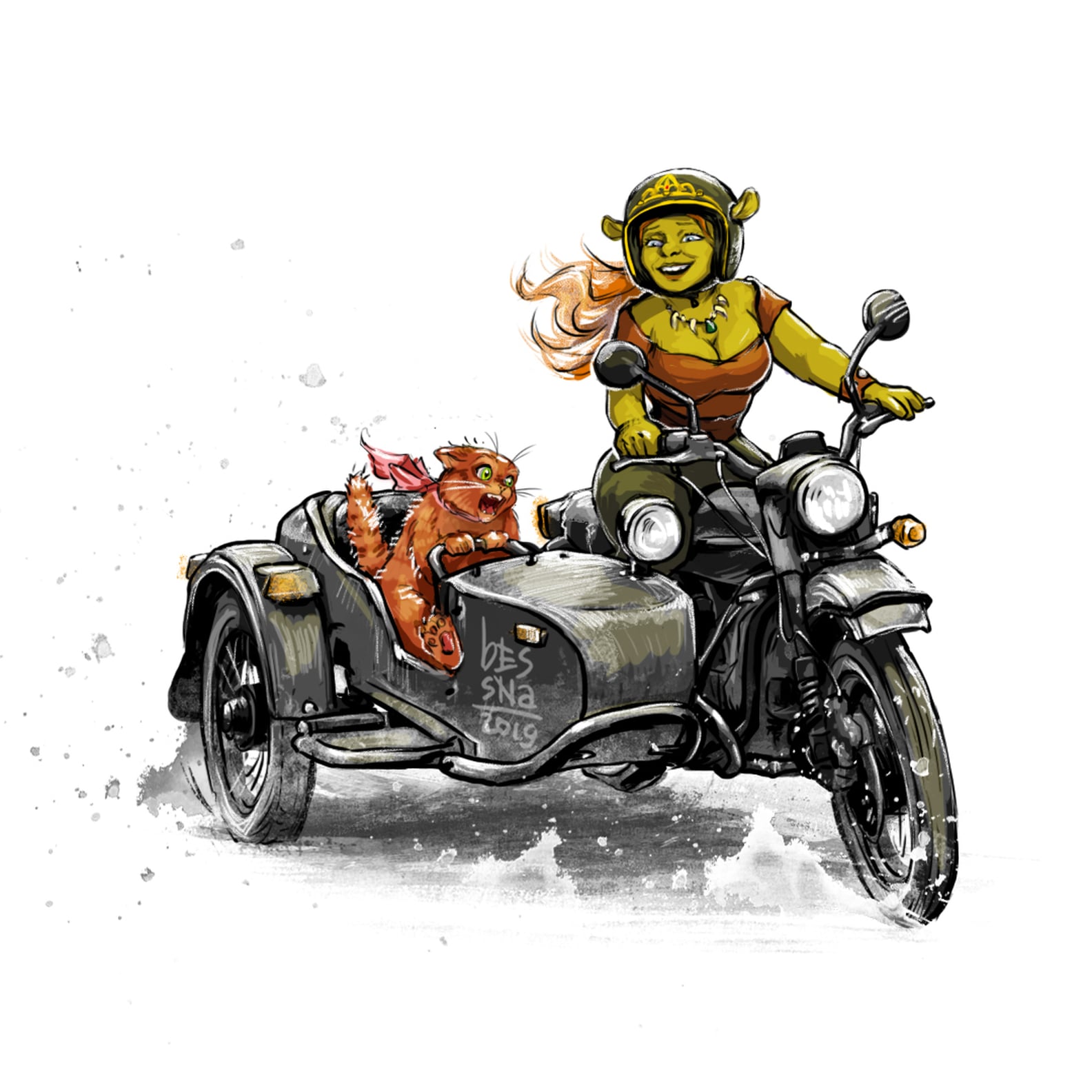 Disney Princesses Riding Motorcycles Artwork | PS Smart Living