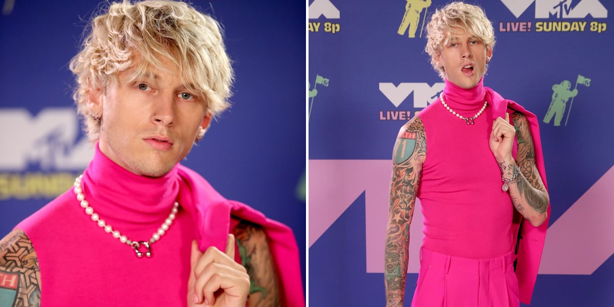 Machine Gun Kelly Rocked a Pink Suit at the VMAs | PS Fashion