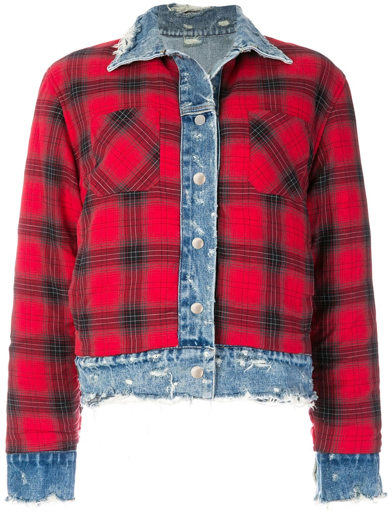 Gigi Hadid's Green Plaid Denim Jacket | PS Fashion