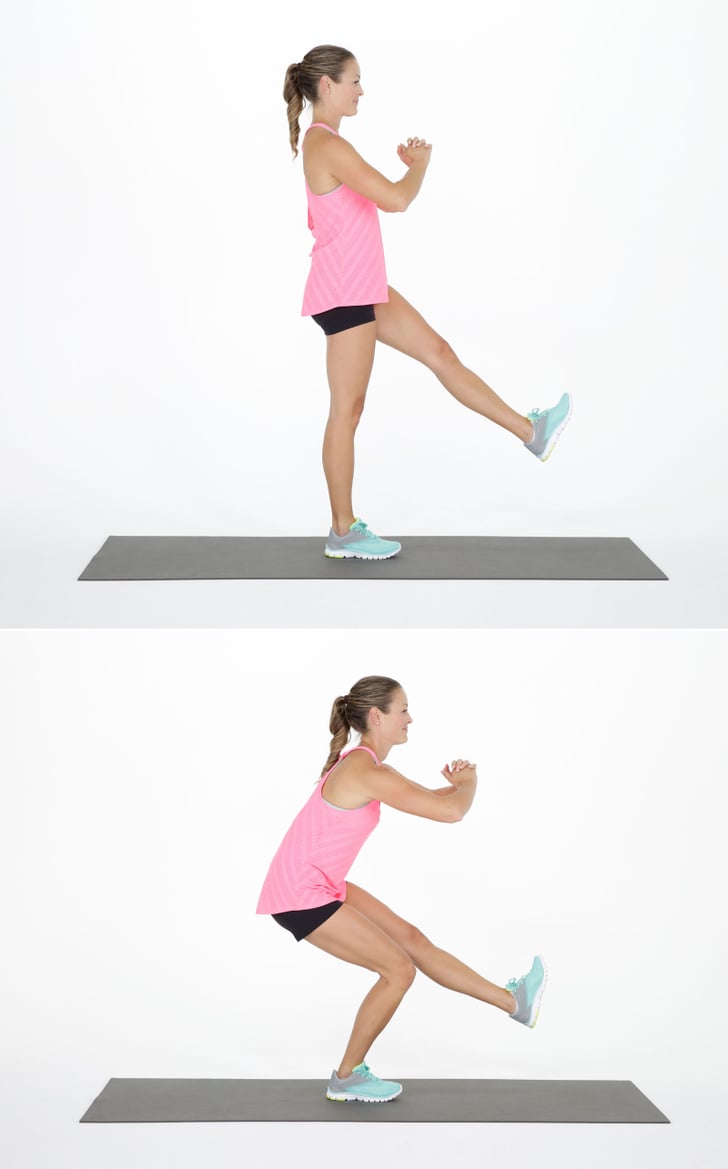 Single-Leg Squat Right Side | 100 Squat Workout | POPSUGAR Fitness Photo 10