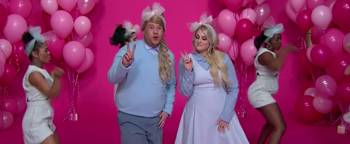 Meghan Trainor and James Corden "All About That Bass" Parody | POPSUGAR ...