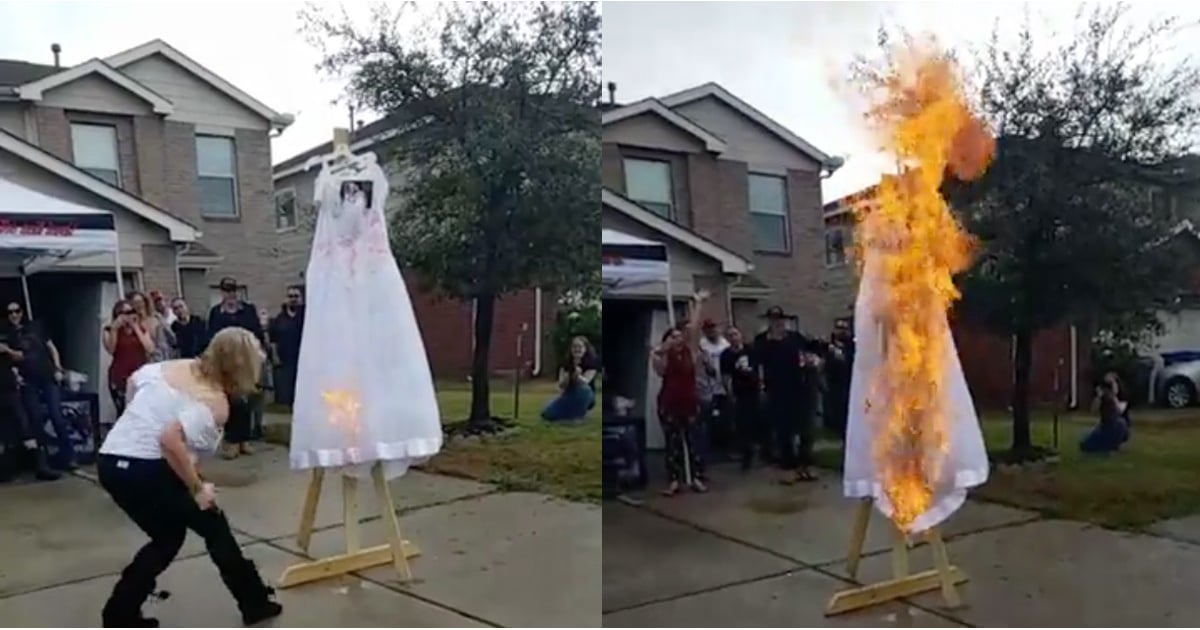 Woman Burns Wedding Dress After Divorce | POPSUGAR Family