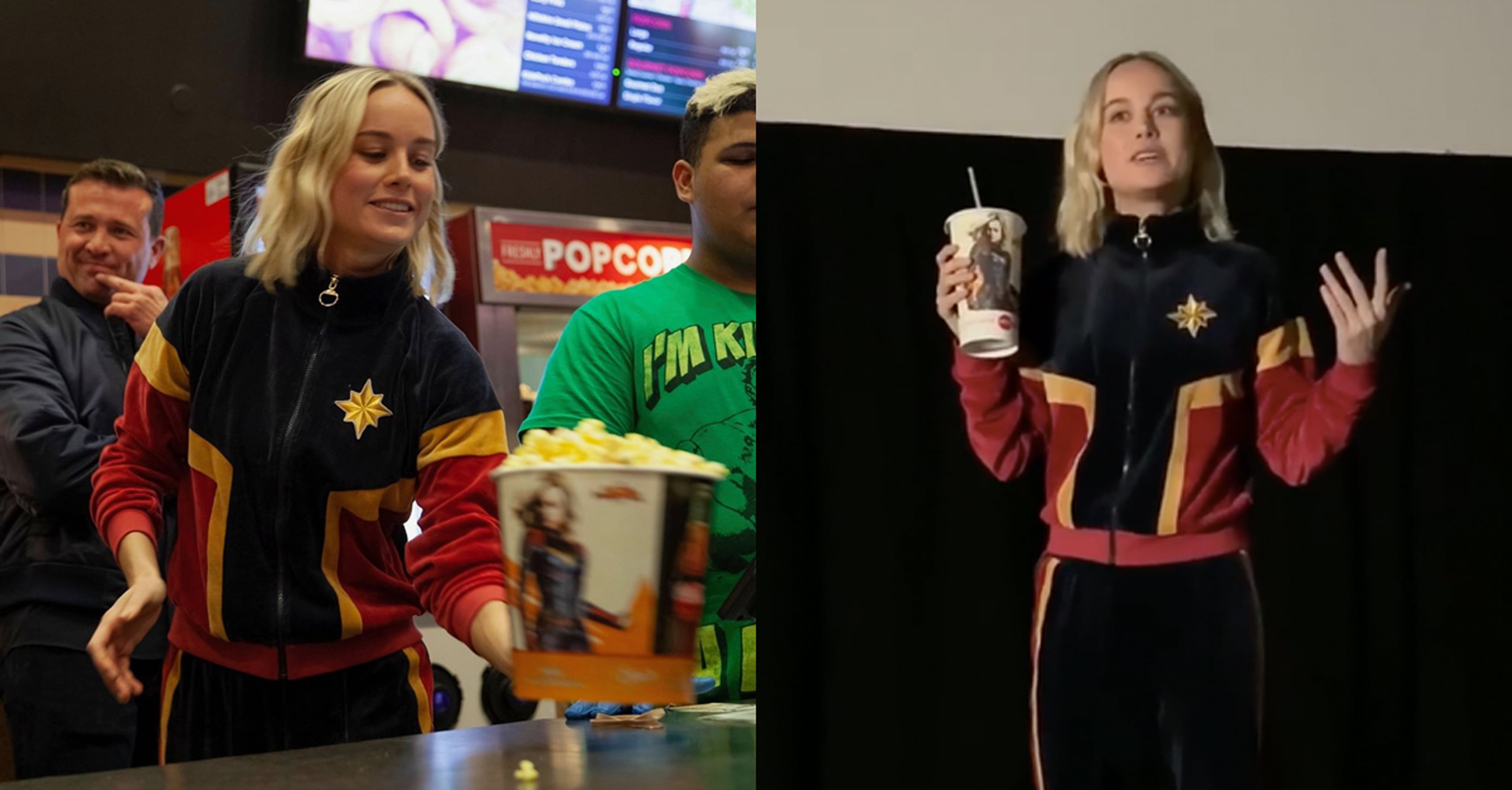 Brie Larson Surprises Fans Seeing Captain Marvel in Theater | PS ...
