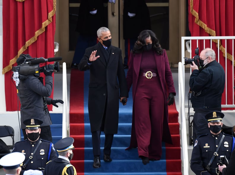 Michelle Obama's Plum Sergio Hudson Suit on Inauguration Day | POPSUGAR ...