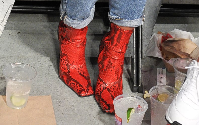 Emily Ratajkowski Red Snakeskin Boots 2018 | PS Fashion