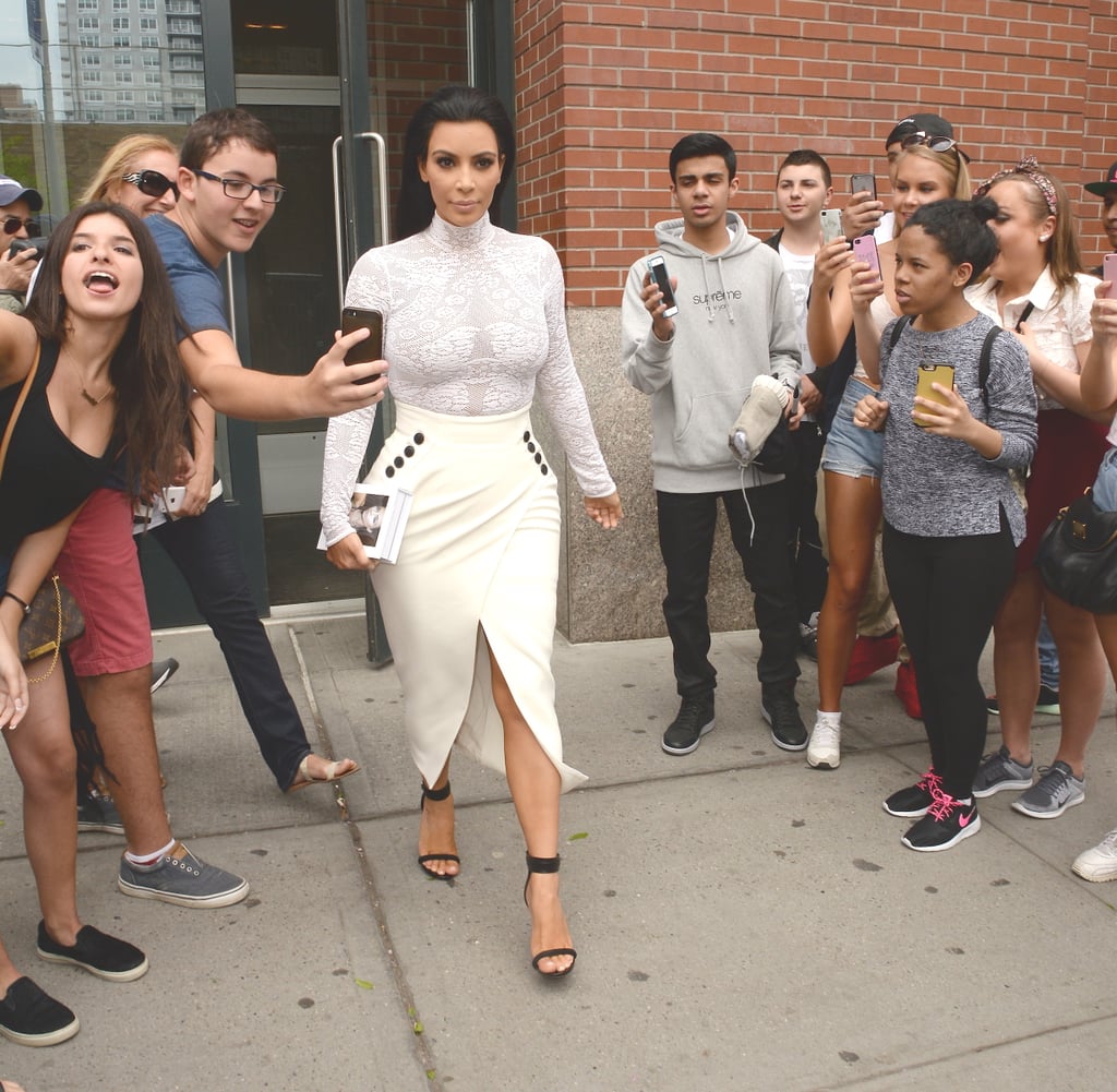 Kim Kardashian Wearing White Outfit For Book Signing 2015 | POPSUGAR ...