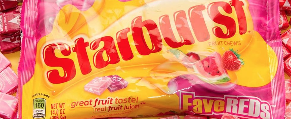 Pink and Red Starbursts in One Bag | PS Food
