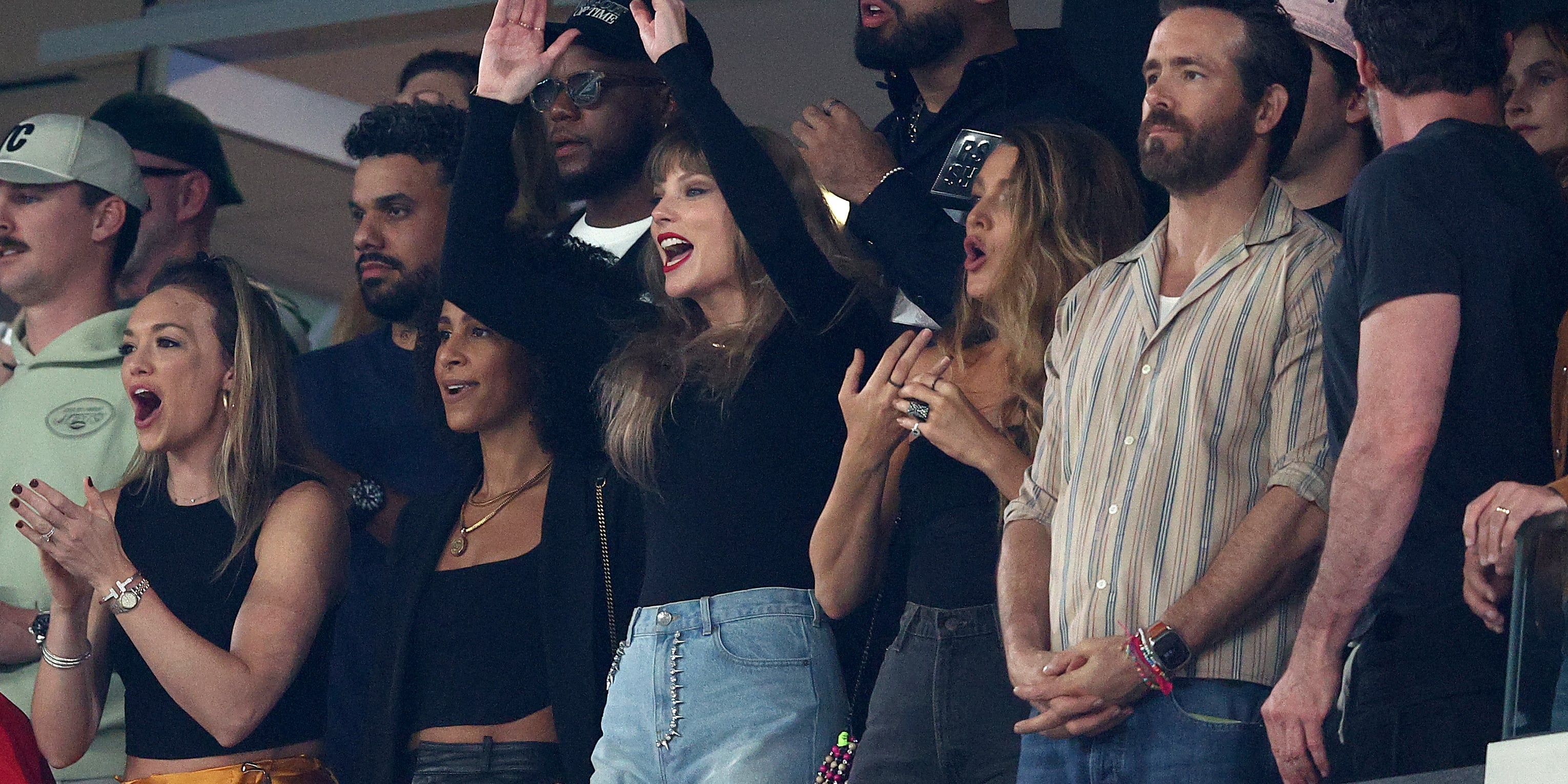 Taylor Swift Wears Area Denim Shorts to Travis Kelce's Game | PS Fashion