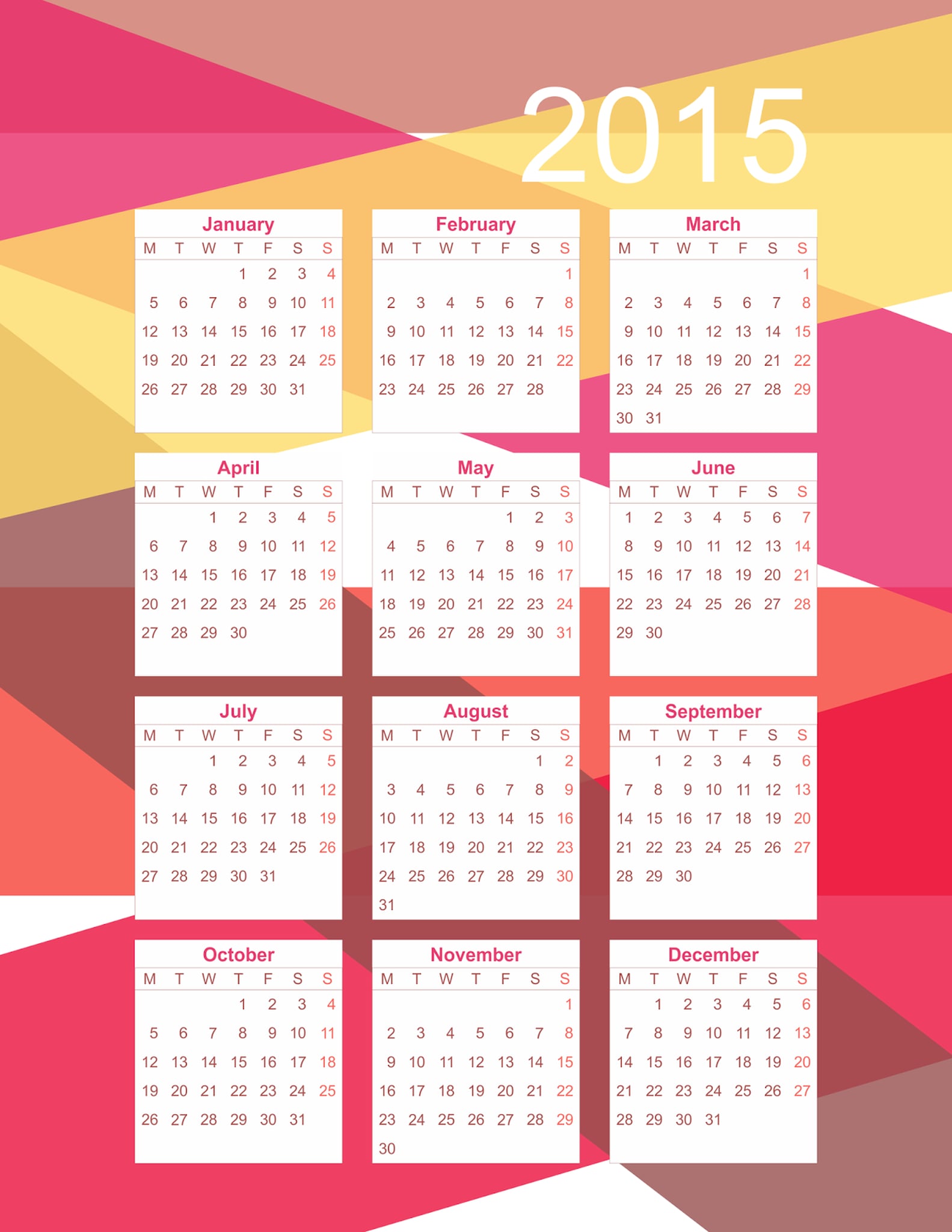 Free Printable 2015 Calendar | PS Smart Living
