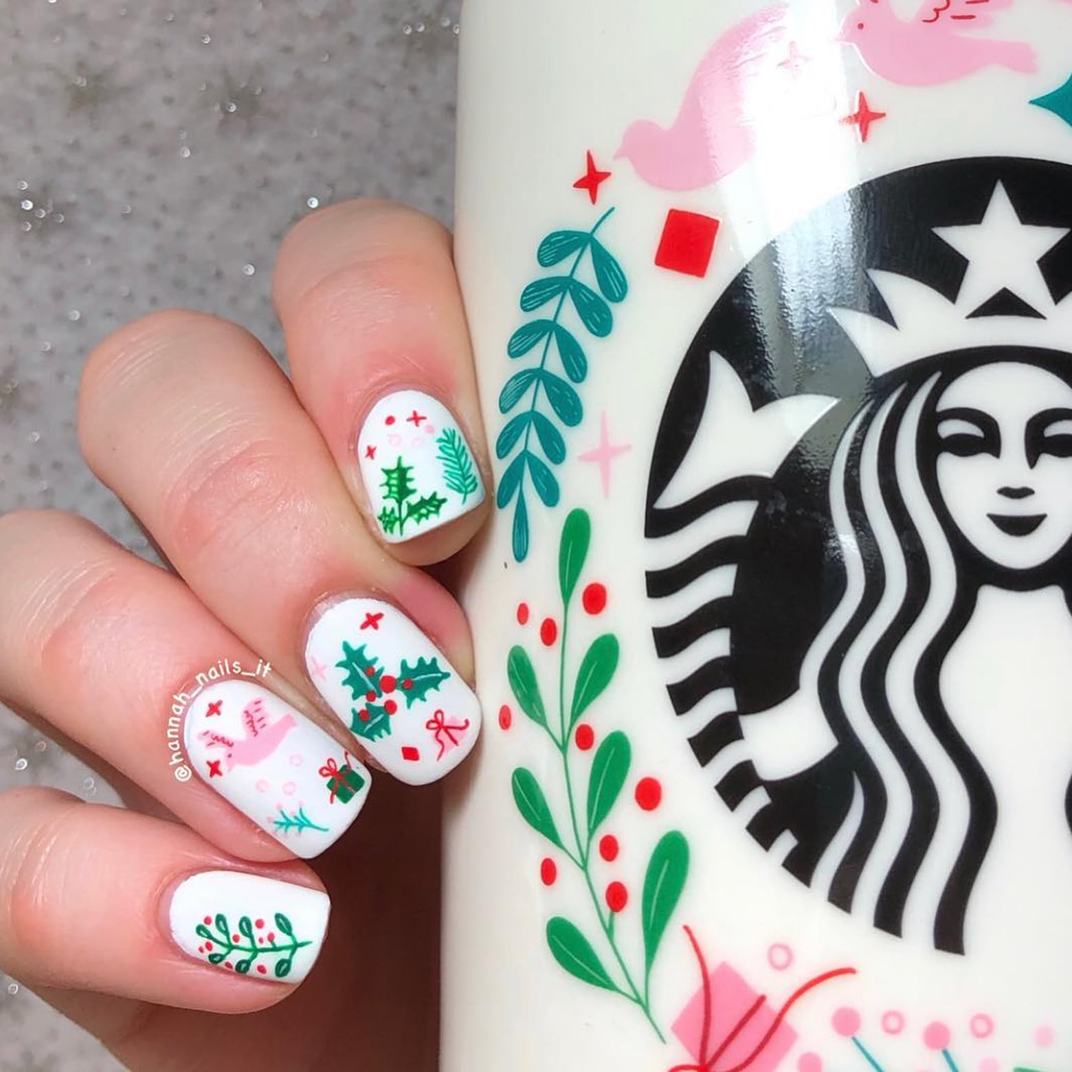 Starbucks-Inspired Holiday Manicures and Nail Art Ideas | PS Beauty