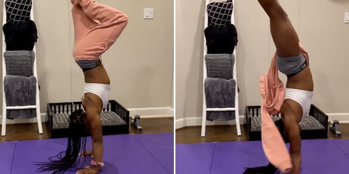 Simone Biles Totally Nailed the Handstand Challenge | Video | POPSUGAR Fitness