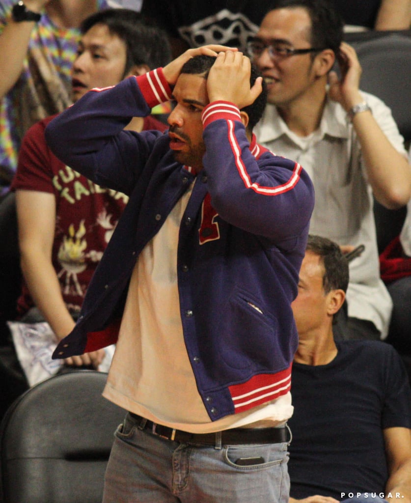 Drake at a Basketball Game in LA April 2015 | POPSUGAR Celebrity