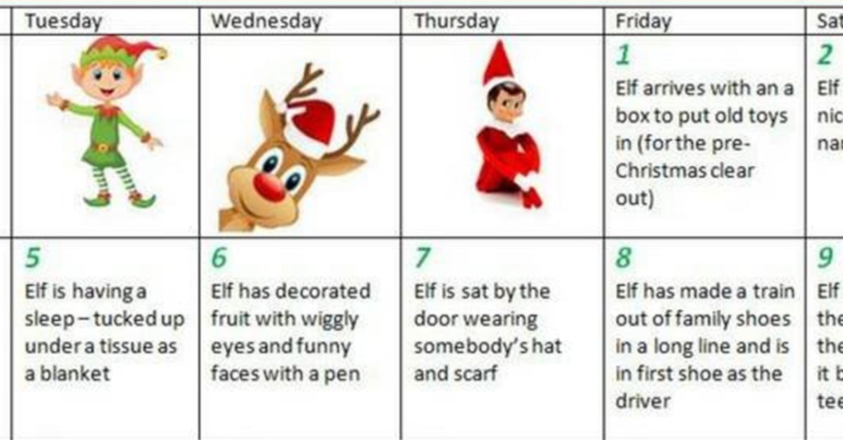 Elf on the Shelf Cheat Sheet | POPSUGAR Family