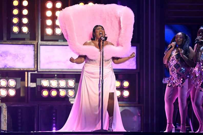 Lizzo Wears a Fluffy Pink Act N°1 Dress at the Brit Awards | PS Fashion