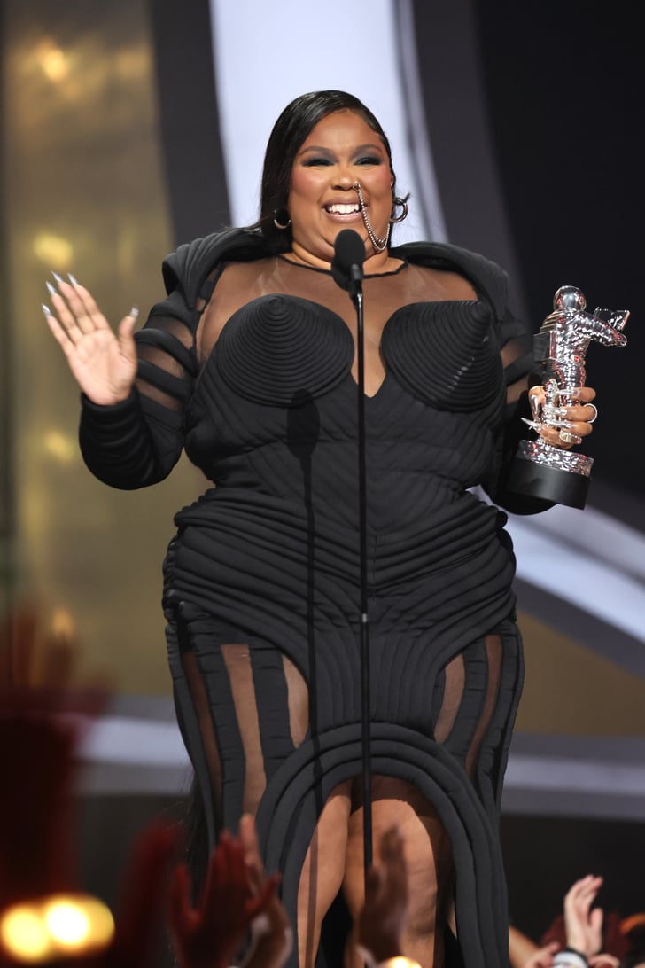 Lizzos Cone Bra Dress At The Mtv Vmas Photos Popsugar Fashion Photo 4