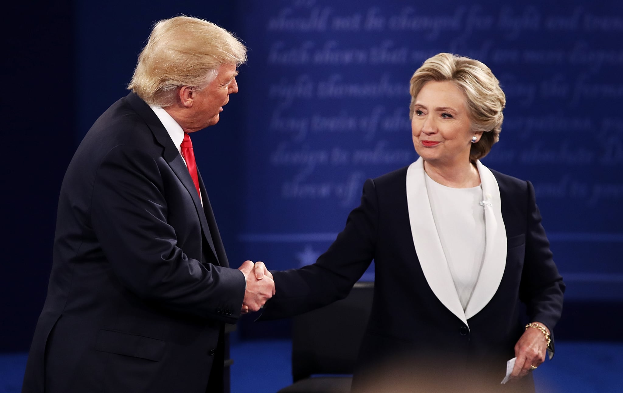 Hillary Clinton Avoiding Hug From Donald Trump Video | POPSUGAR News