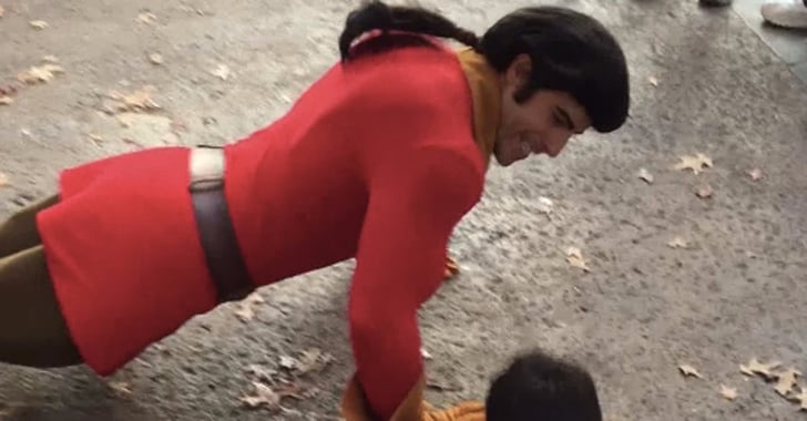 Gaston's Push-Up Contest Video | POPSUGAR Celebrity