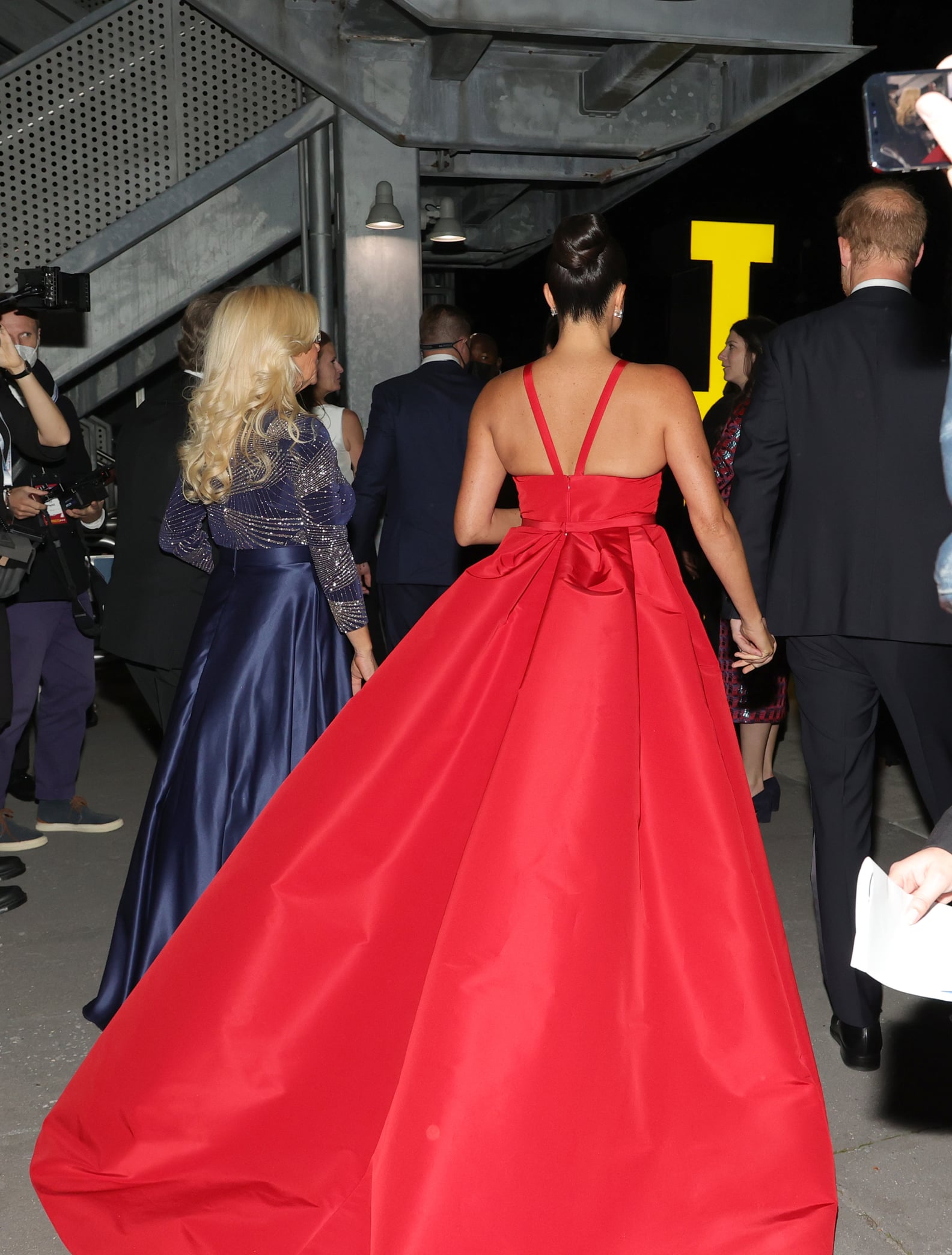 Meghan Markle in Red Carolina Herrera Dress at Freedom Gala | PS Fashion