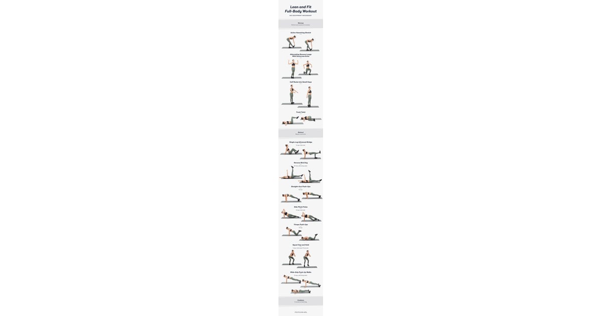 Work Your Entire Body Without Weights Printable Workouts Popsugar