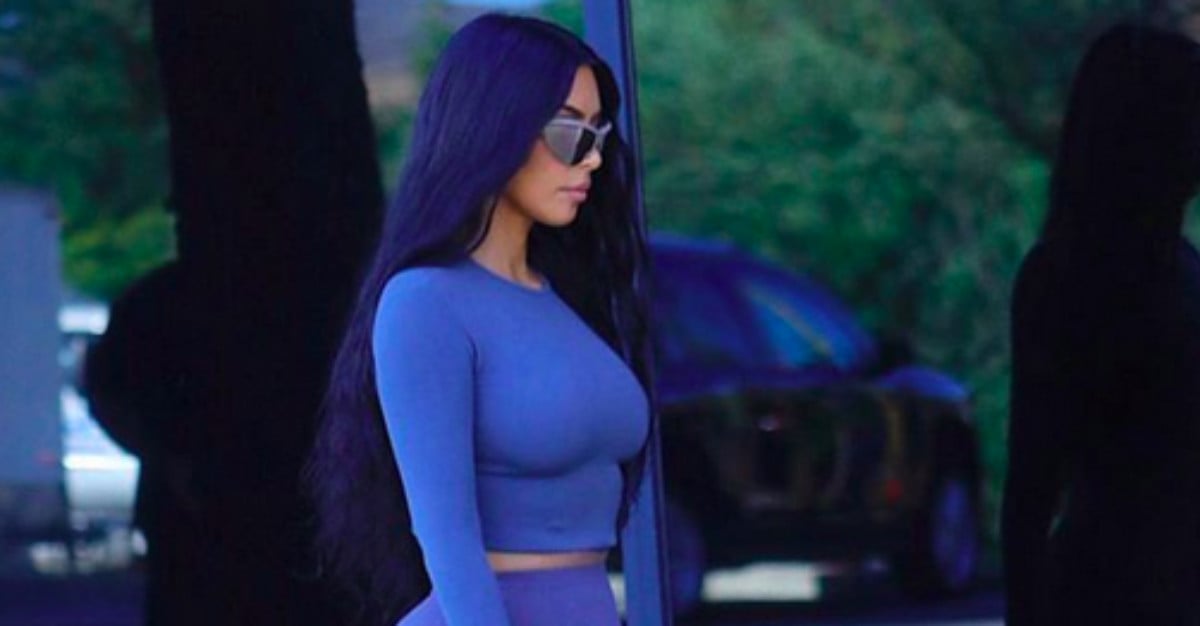 Kim Kardashian Debuts Blue Hair | POPSUGAR Beauty
