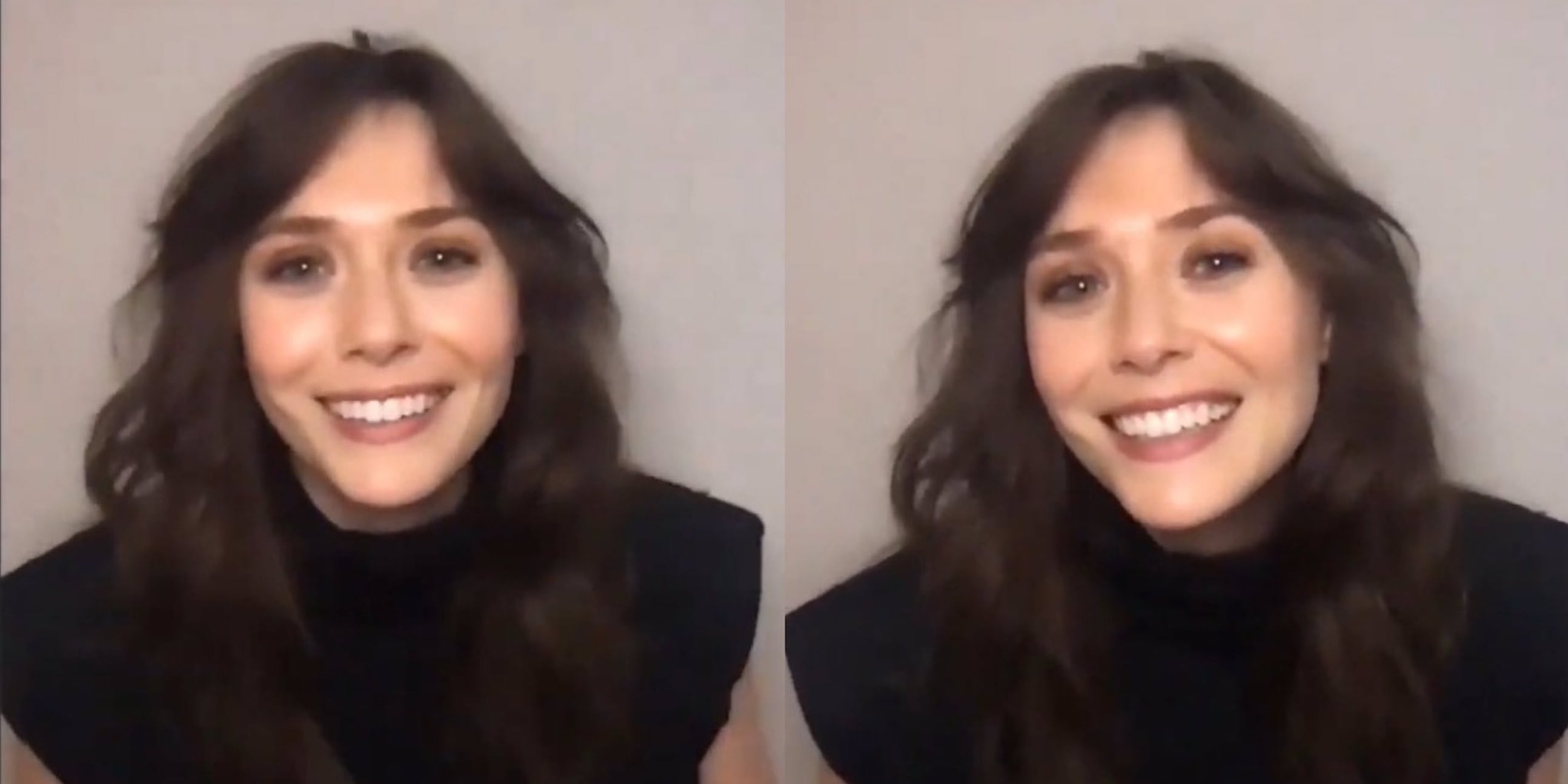 Elizabeth Olsen Debuted Curtain Bangs and Brown Hair Color | PS Beauty