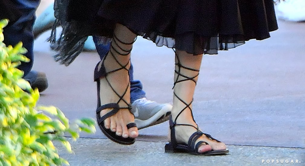 Angelina Jolie Stuart Weitzman Sandals | POPSUGAR Fashion