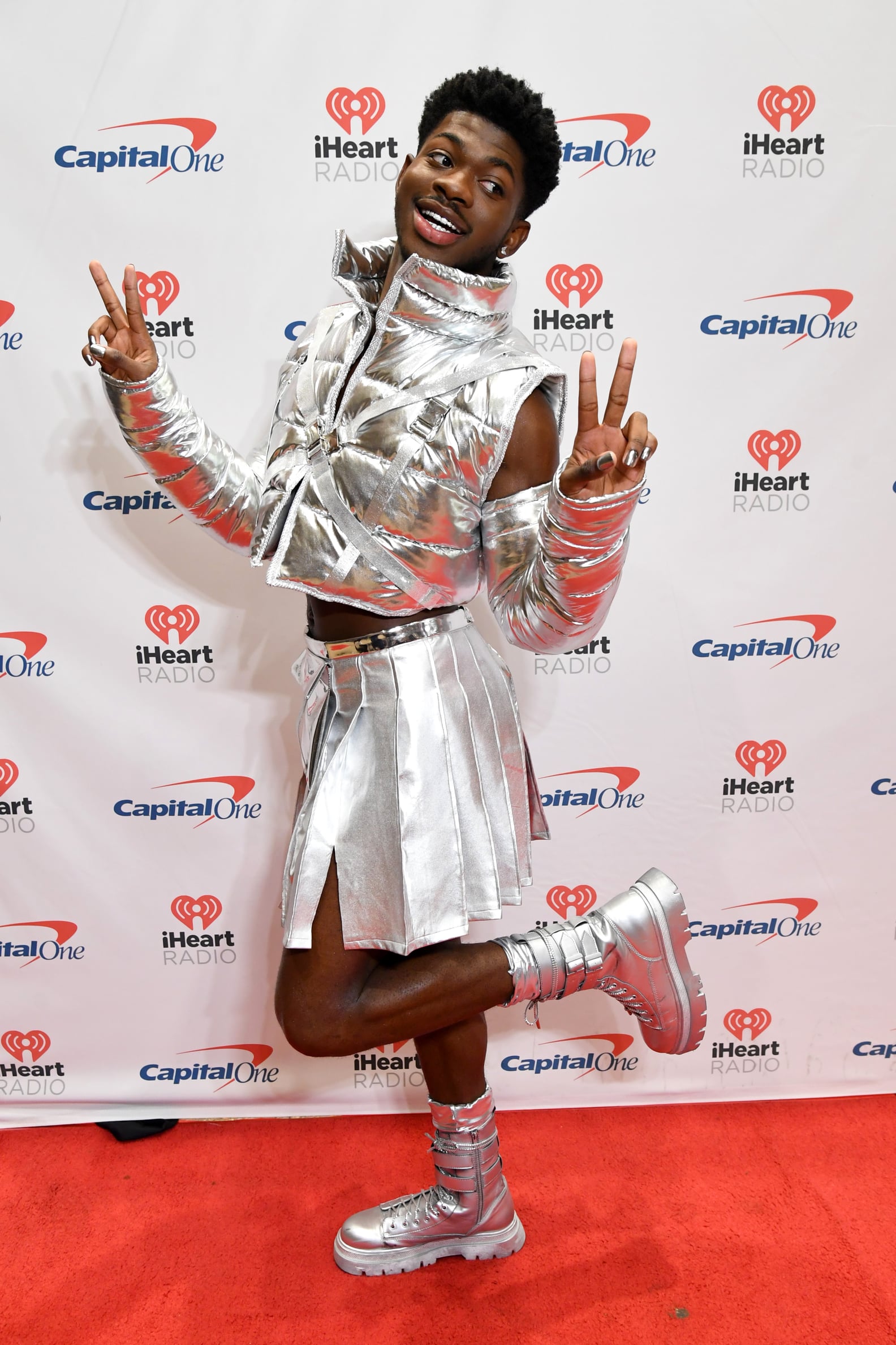 Lil Nas X's iHeartRadio 2021 Jingle Ball Metallic Outfit | PS Fashion