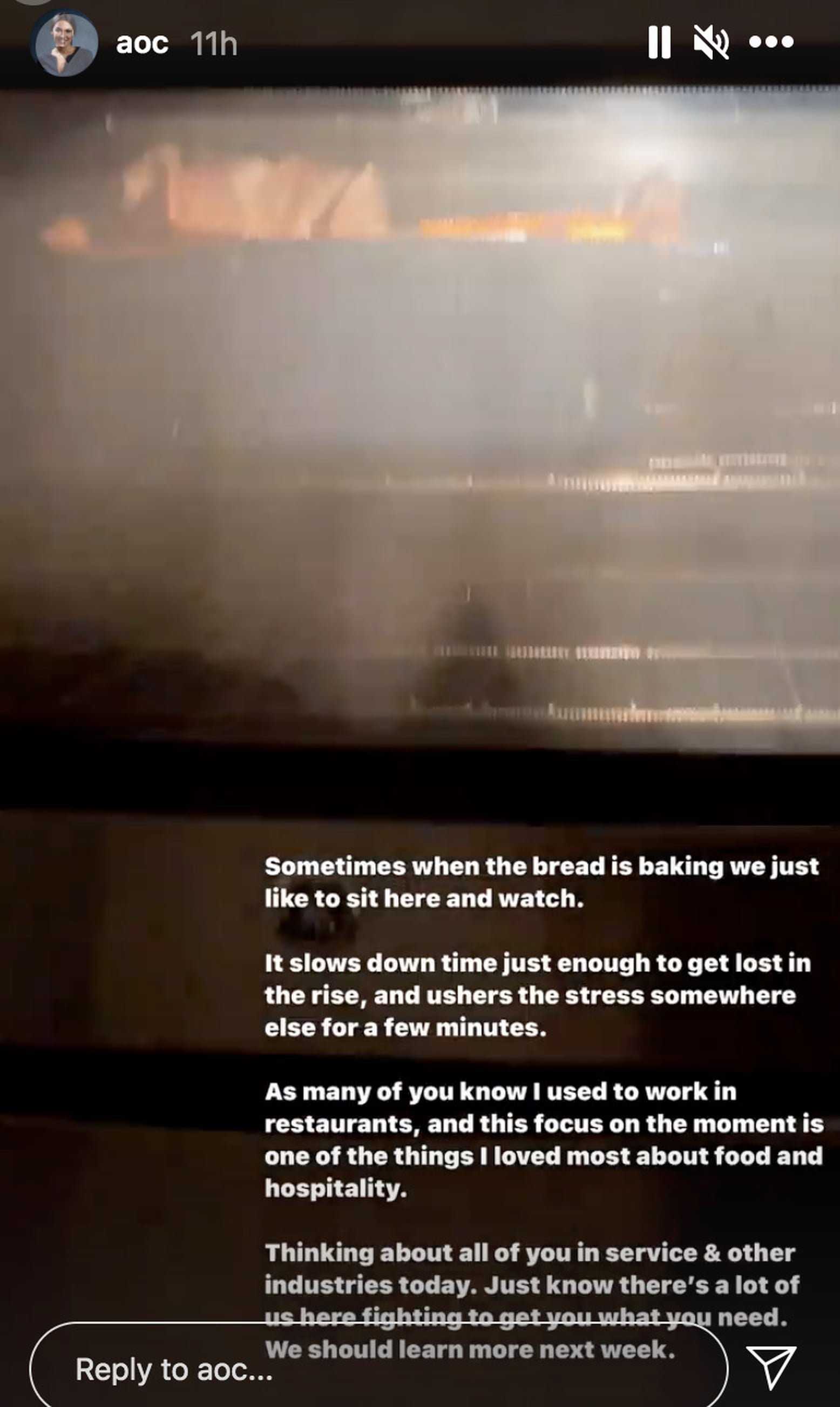 AOC's Pandemic Stress-Relief Bread Baking | Instagram Video | PS Food