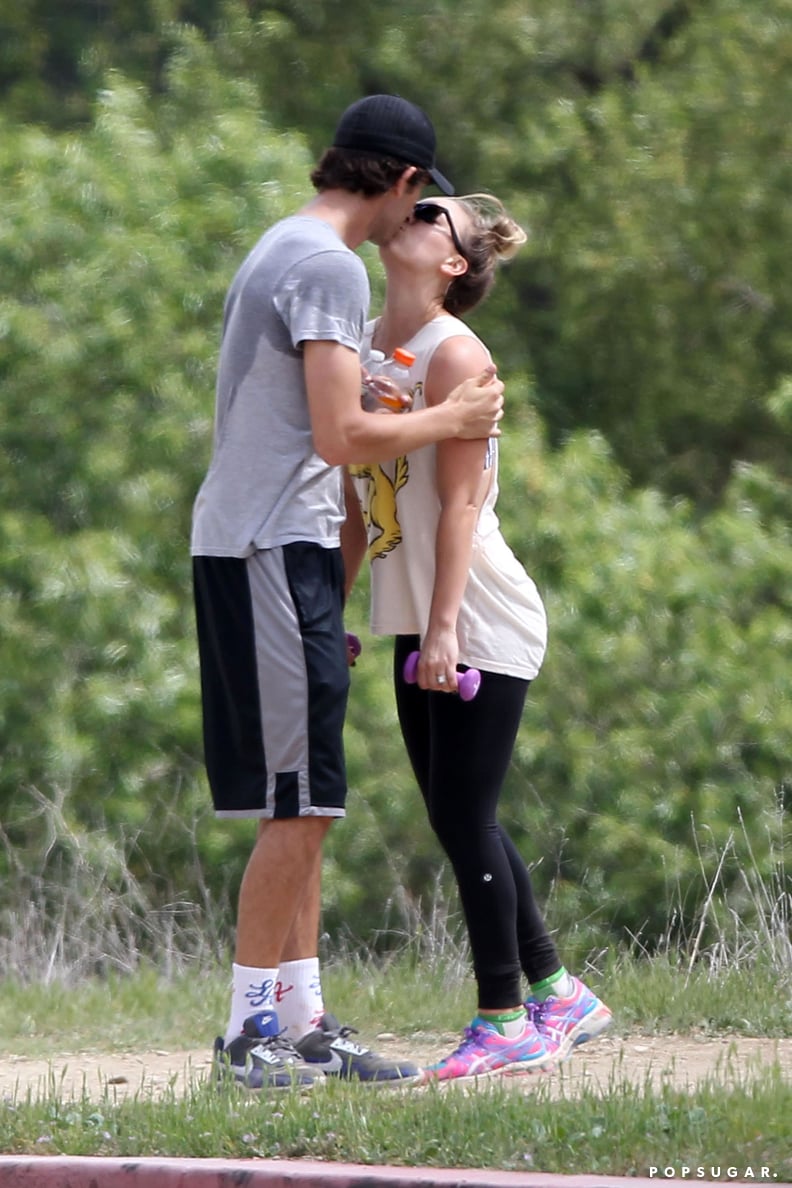 Kaley Cuoco and Ryan Sweeting Kiss During Workout | Pictures | POPSUGAR ...